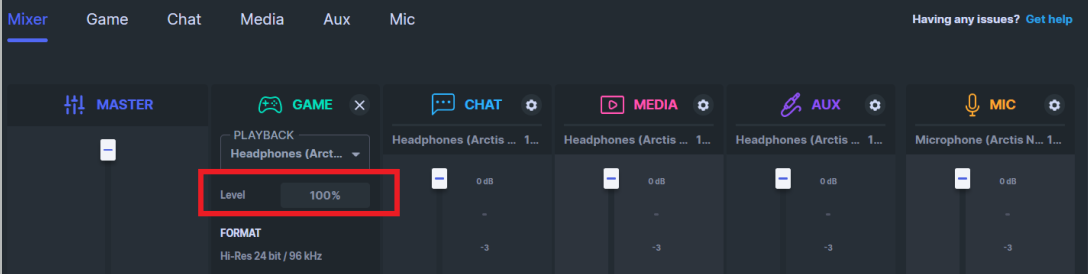 Adjust Mic, and Audio levels. – Support