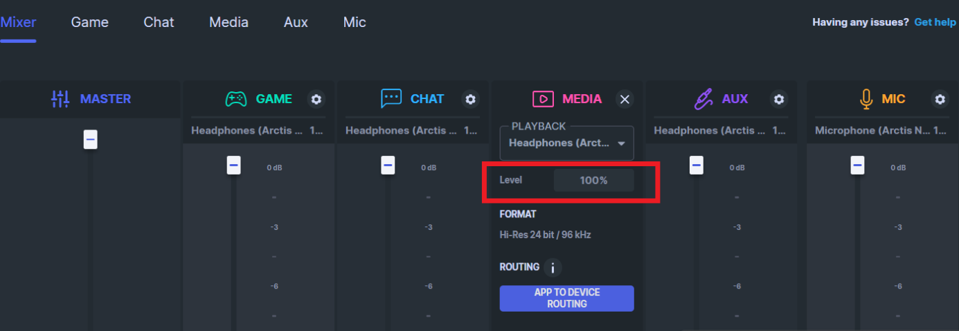 Adjust Mic, and Audio levels. – Support