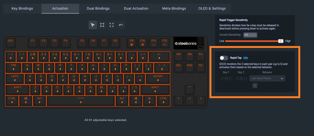 How can users toggle Rapid Tap? and how do I know its on? – Support
