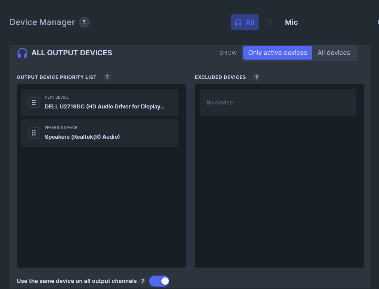 Setting up Sonar "use the same device on all output channels" – Support